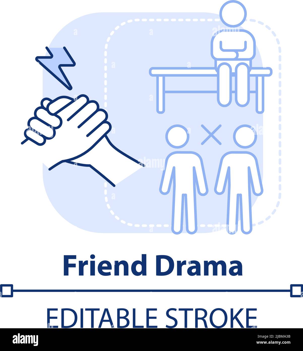 Friend drama light blue concept icon Stock Vector Image & Art - Alamy