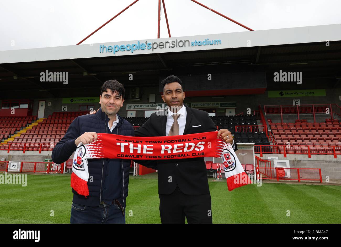 Crawley, UK. 7th June, 2022. Crawley Town Football Club's new manager ...