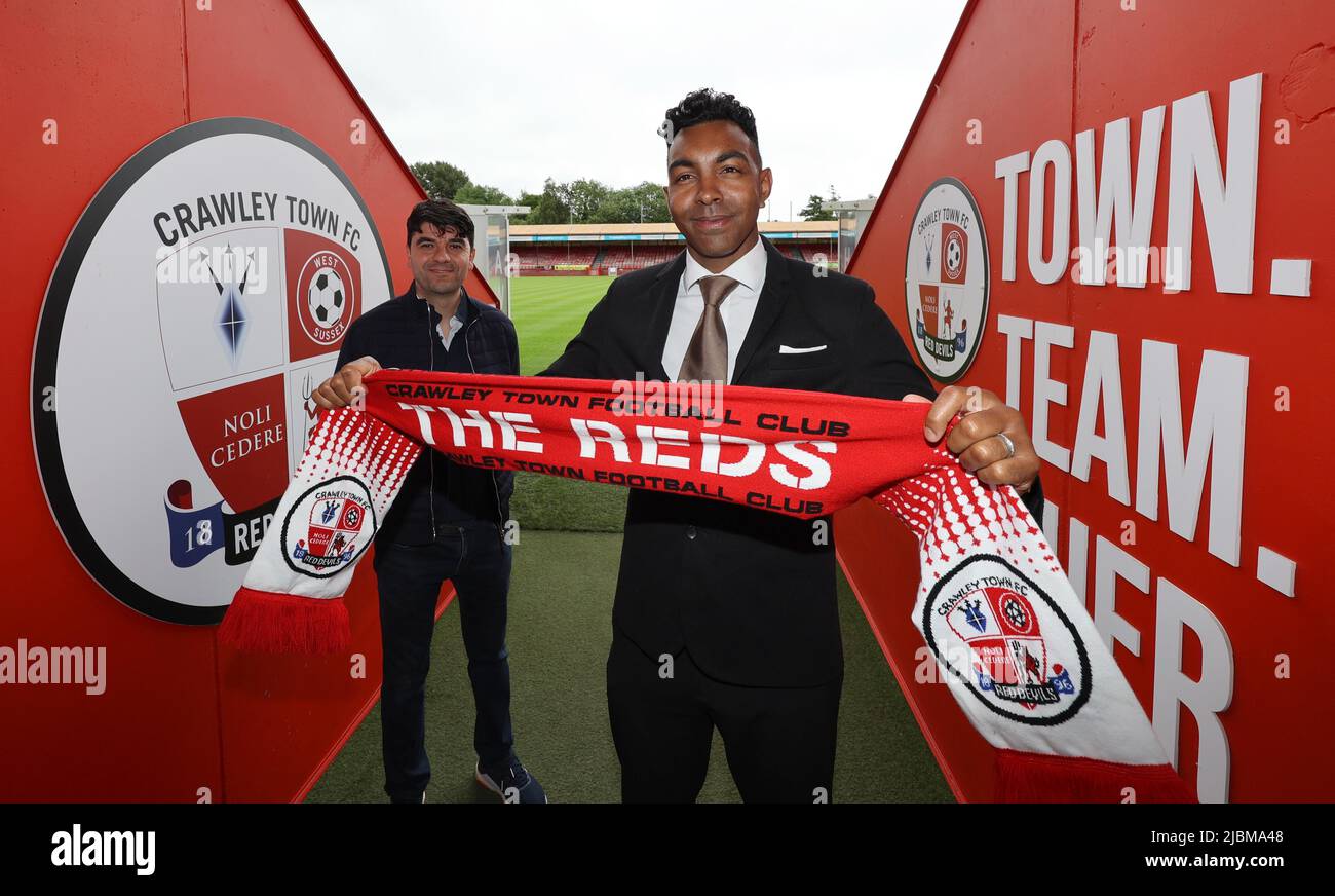 Crawley, UK. 7th June, 2022. Crawley Town Football Club's new manager ...