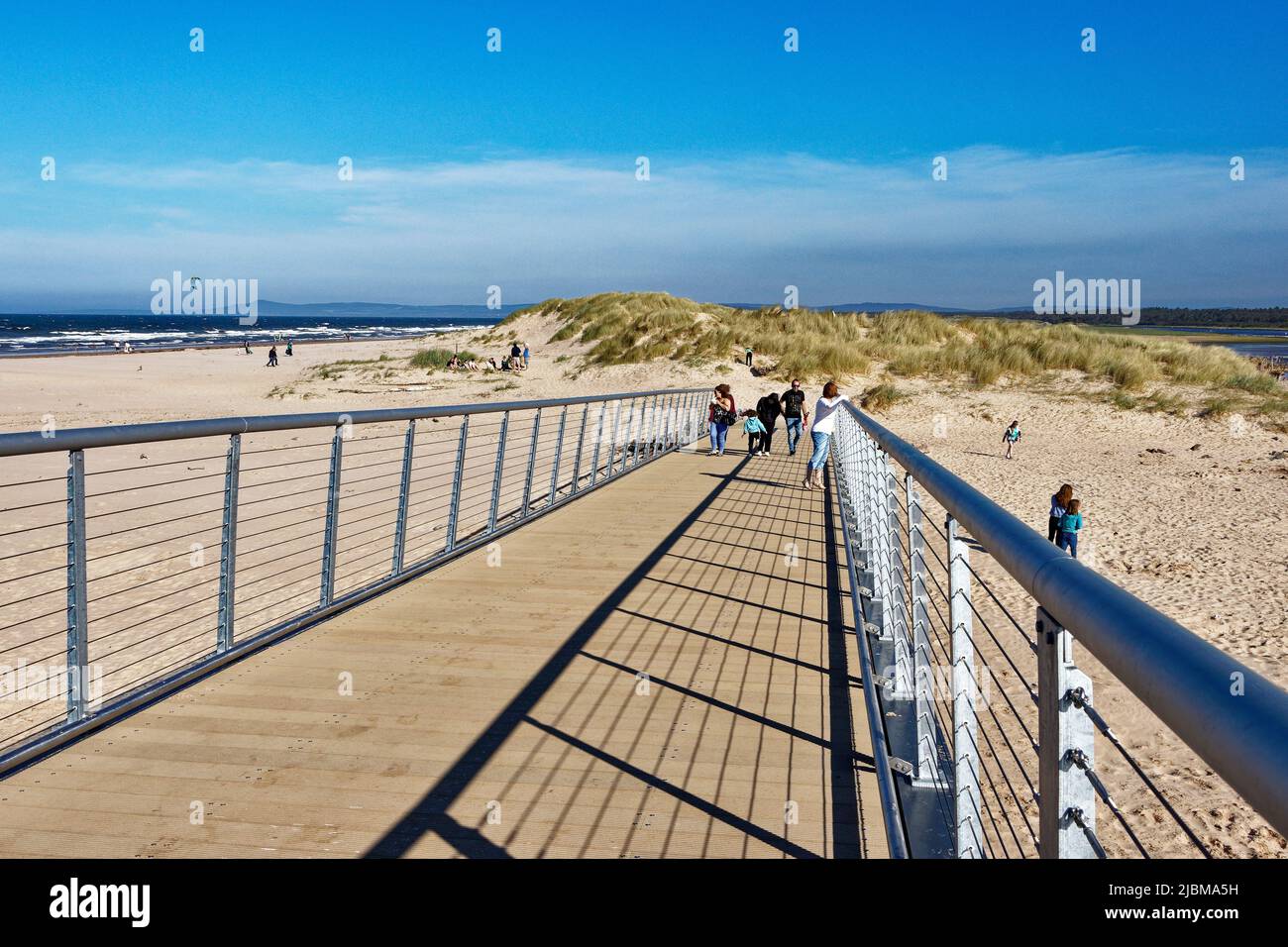 LOSSIEMOUTH MORAY SCOTLAND NEW BRIDGE OVER THE RIVER LOSSIE LINKING ...