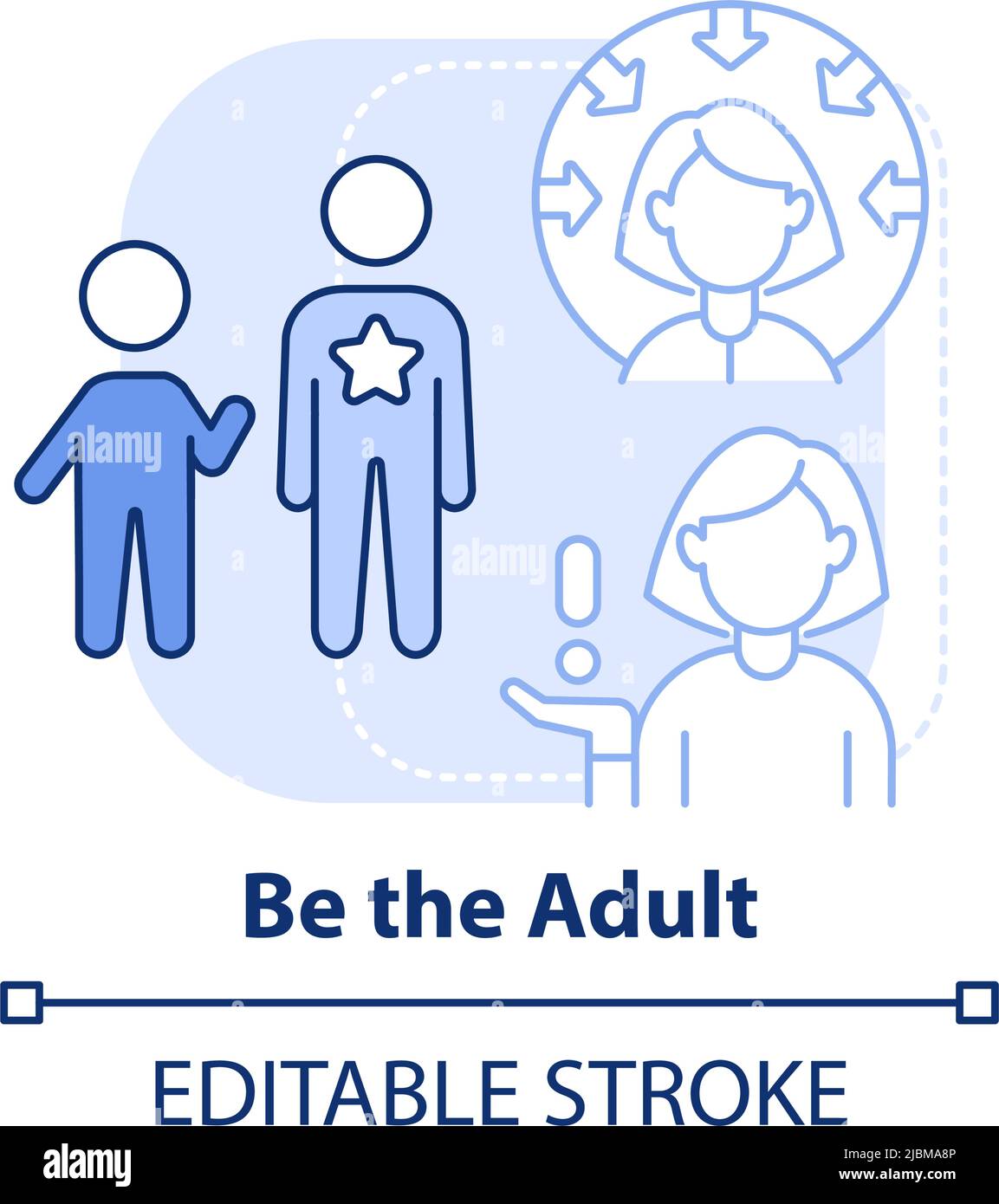 Be positive adult role model light blue concept icon Stock Vector Image ...