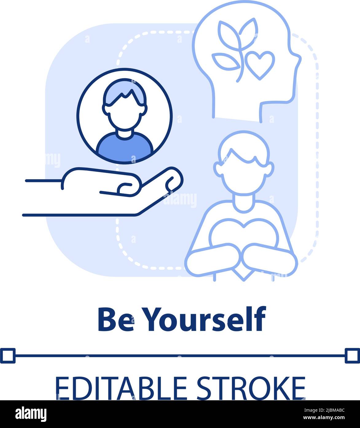 Be yourself light blue concept icon Stock Vector Image & Art - Alamy