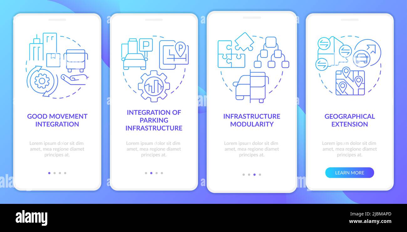 MaaS requirements blue gradient onboarding mobile app screen Stock ... MaaS requirements blue gradient onboarding mobile app screen Stock ...