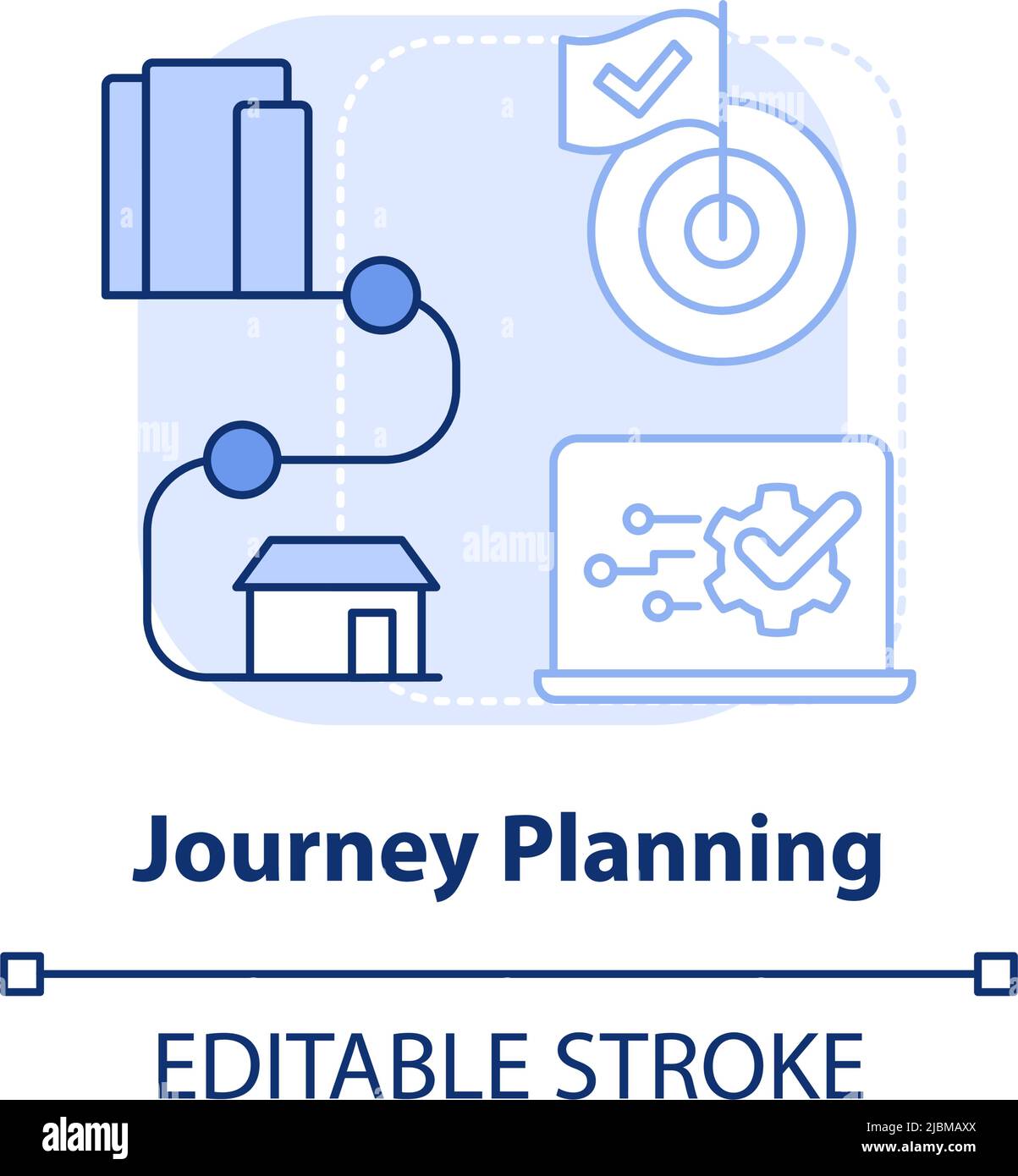 Journey planning light blue concept icon Stock Vector Image & Art - Alamy