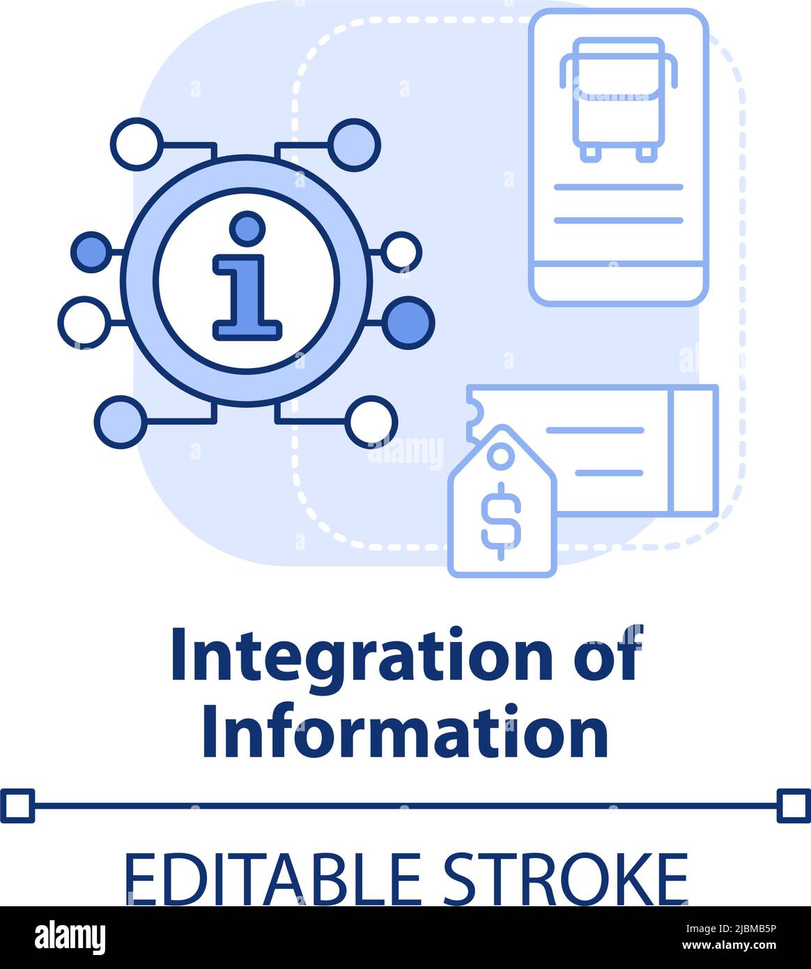 Integration of information light blue concept icon Stock Vector Image & Art - Alamy