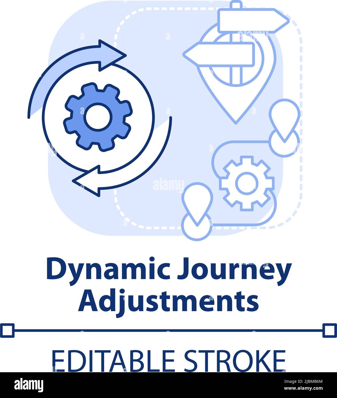 Dynamic journey adjustments light blue concept icon Stock Vector Image ...