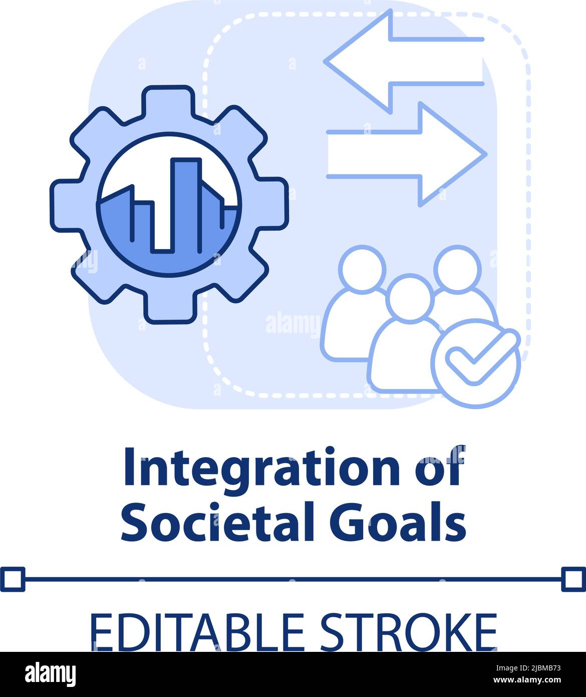 Integration of societal goals light blue concept icon Stock Vector ...