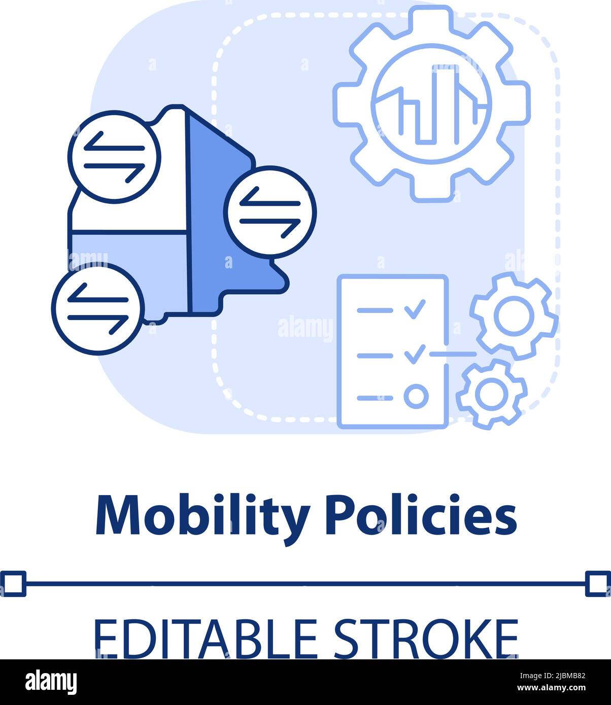 Mobility policies light blue concept icon Stock Vector Image & Art - Alamy