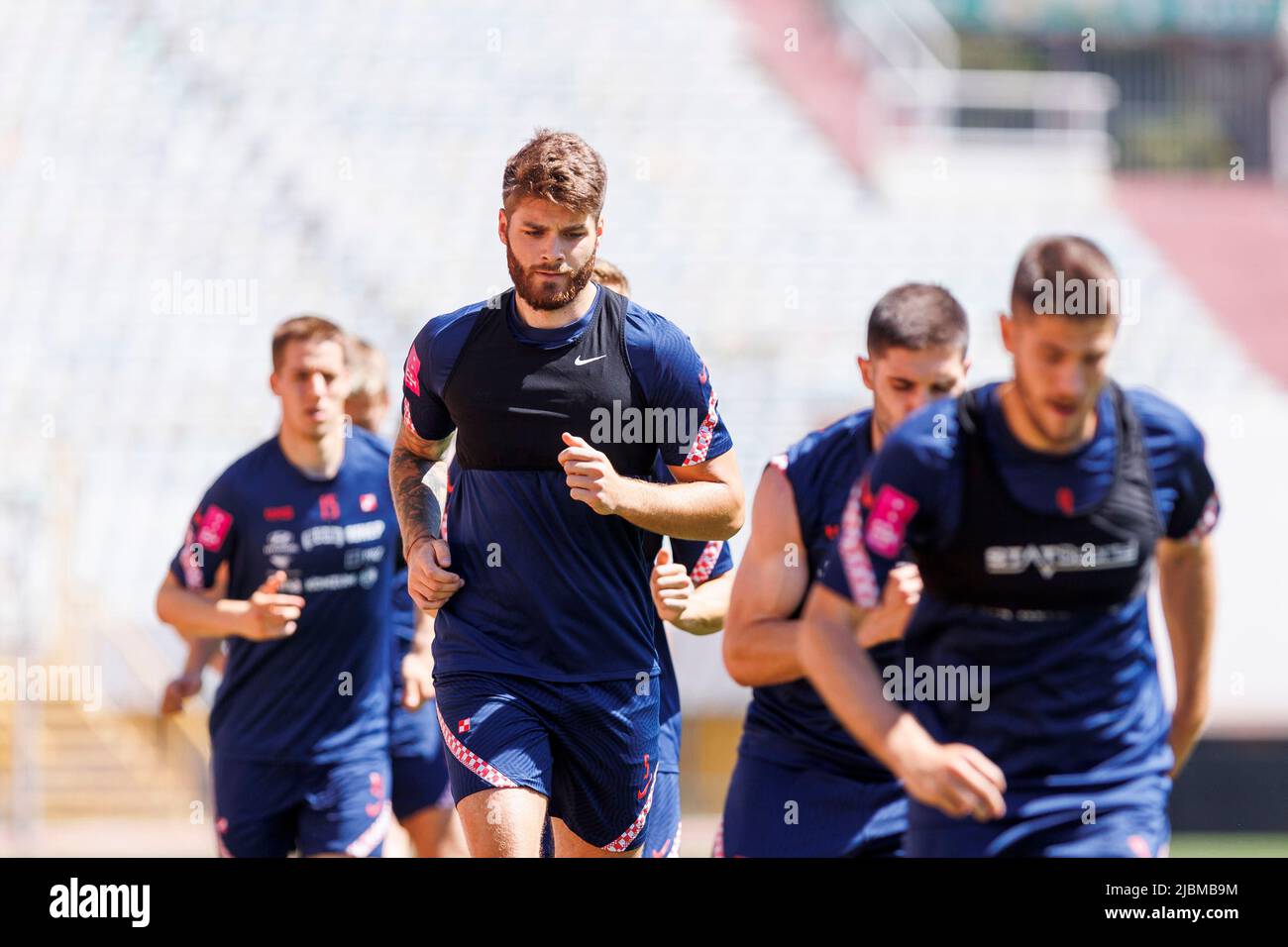 Split, Croatia. 07th June, 2022. Football players during the practice ...