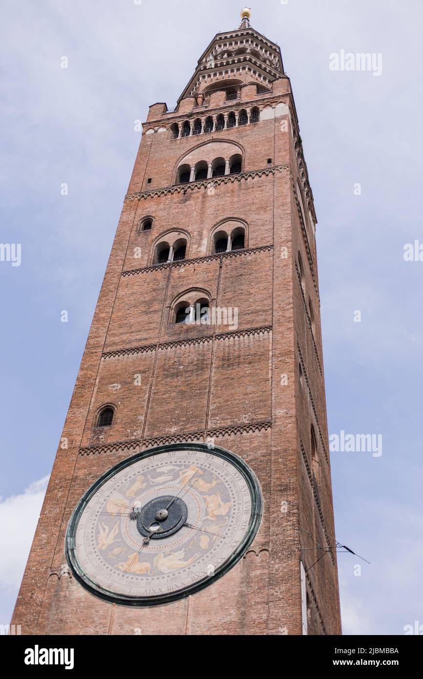 high clock tower, beautiful architecture of the italian city Stock ...