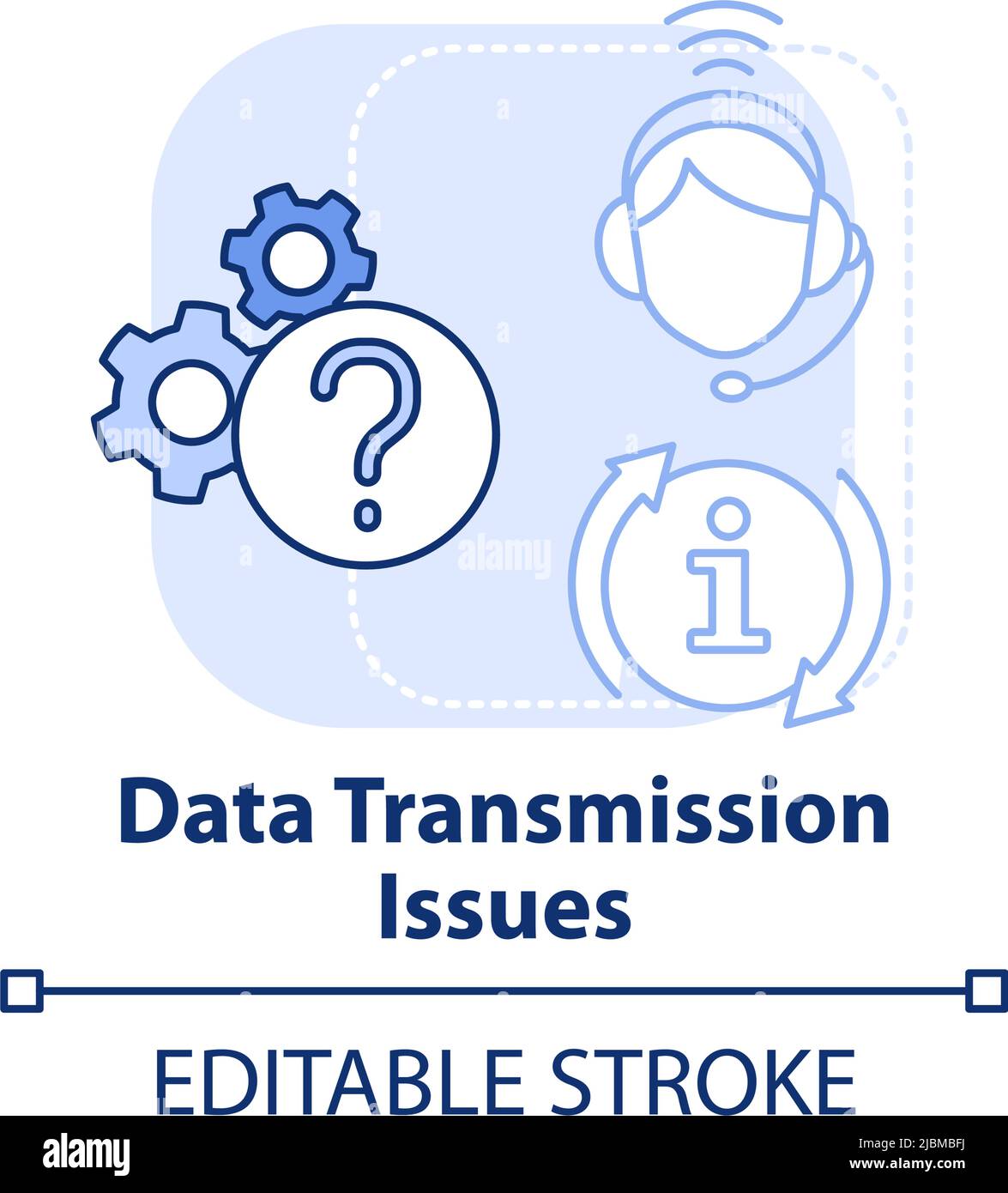 Data transmission issues light blue concept icon Stock Vector Image ...