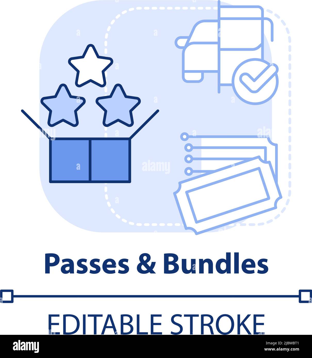 Passes and bundles light blue concept icon Stock Vector Image & Art - Alamy