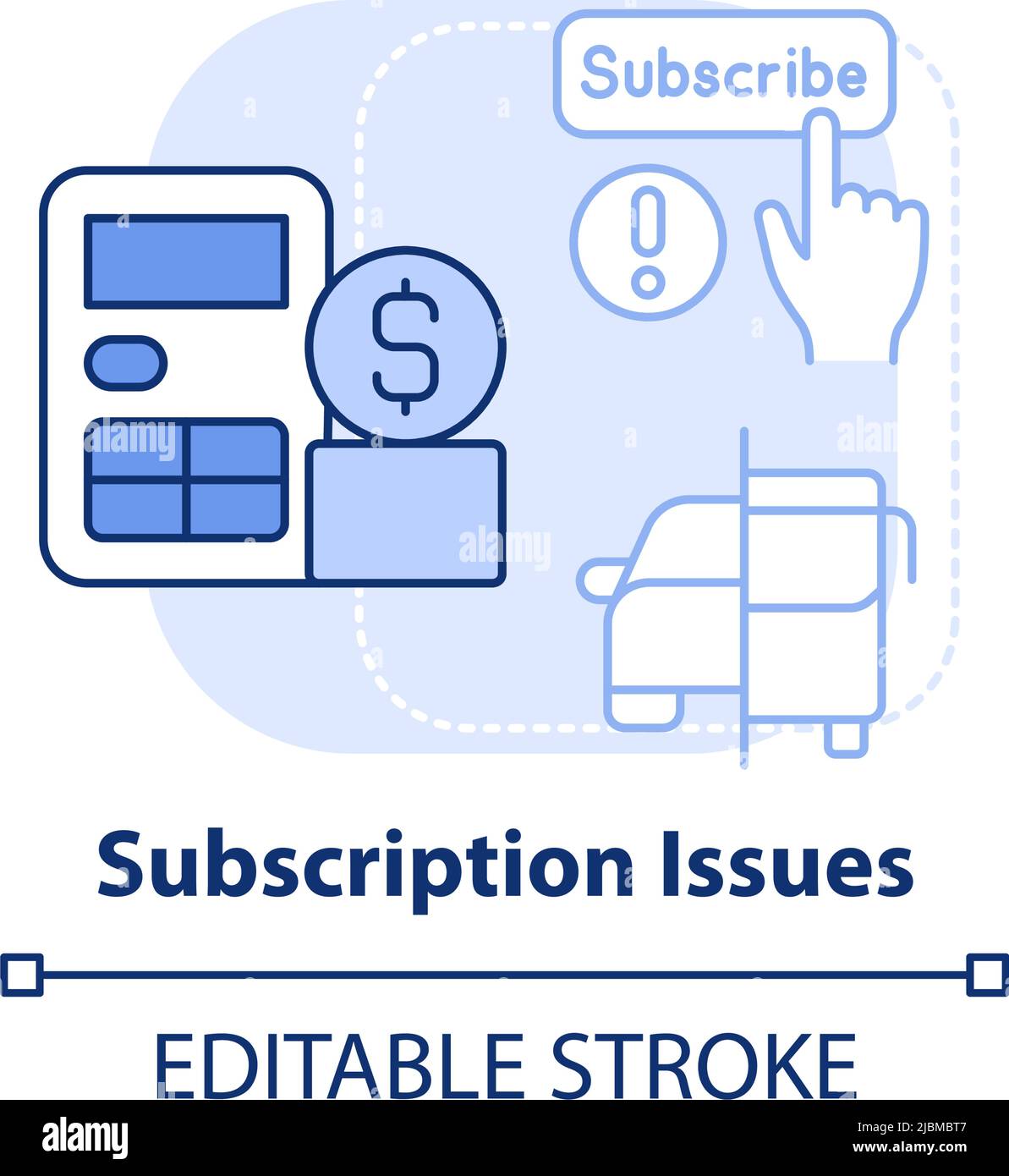 Subscription issues light blue concept icon Stock Vector Image & Art ...