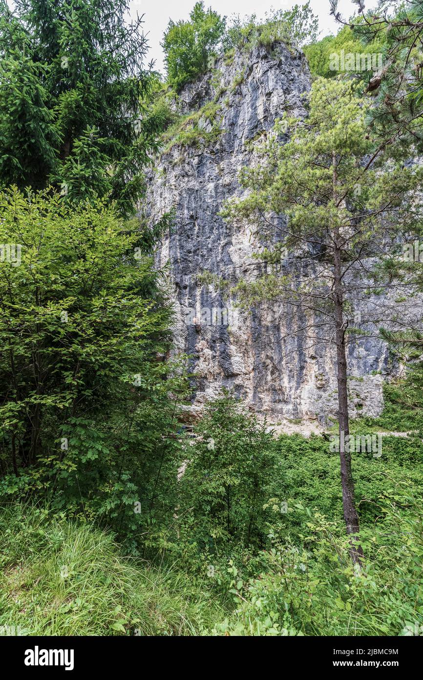 Italy Veneto Monte Grappa - Valle Santa Felicita - Climbing Stock Photo ...