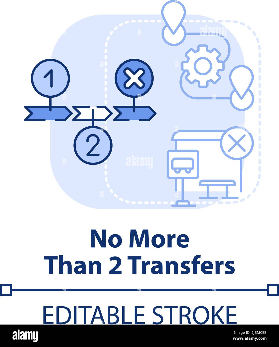 No more than two transfers light blue concept icon Stock Vector Image ...