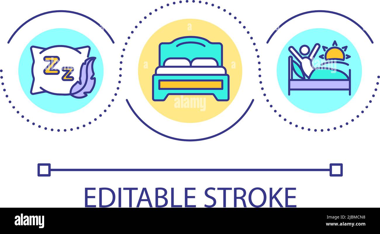 Resting enough during road trip loop concept icon Stock Vector Image ...