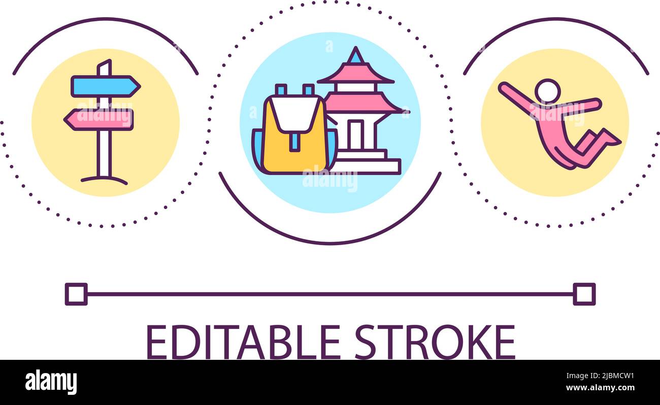 Spontaneous plans during travel loop concept icon Stock Vector Image ...