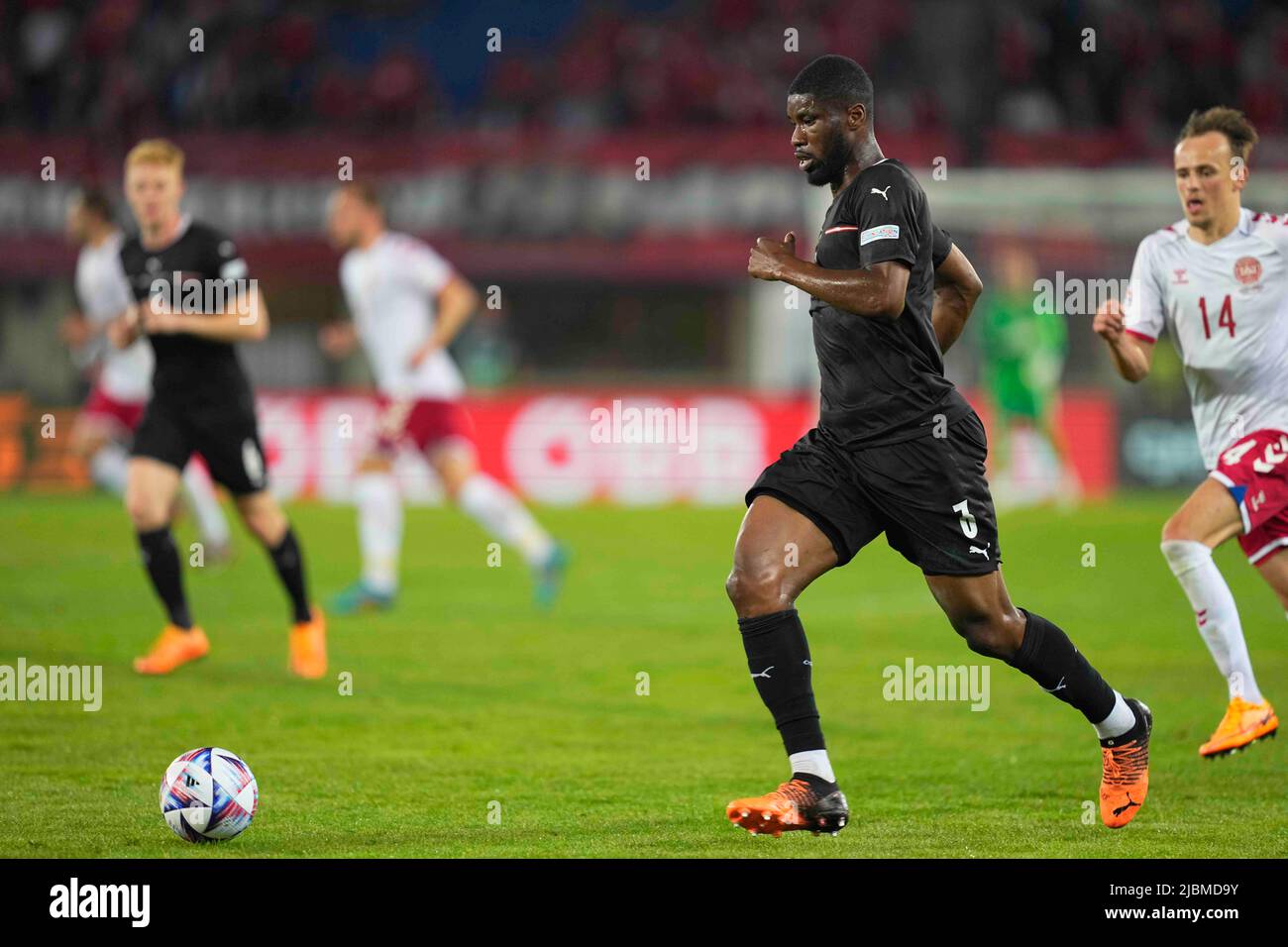 Ernst-Happel Stadium, Vienna, Austria. 6th June, 2022. Kevin Danso of ...