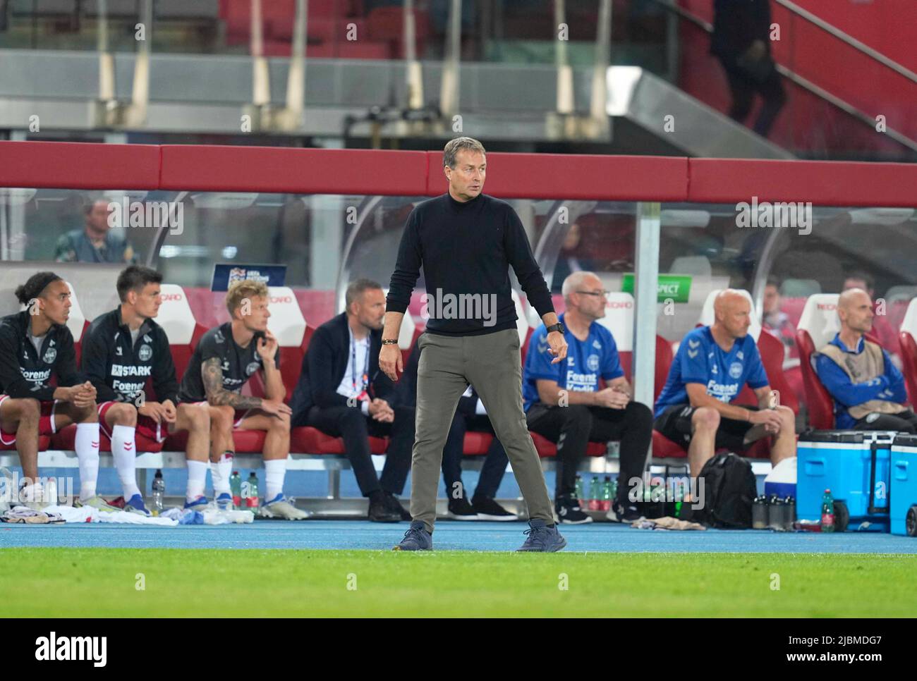 Ernst-Happel Stadium, Vienna, Austria. 6th June, 2022. Kasper Hjulmand ...