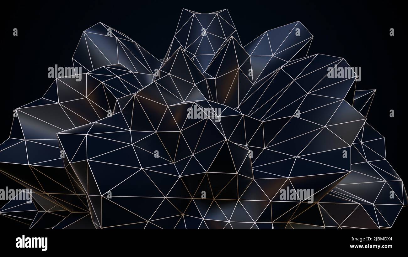 Black low poly. Computer generated 3d render Stock Photo - Alamy