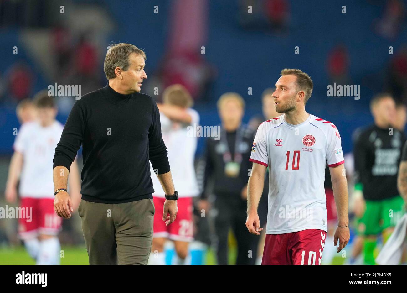 Ernst-Happel Stadium, Vienna, Austria. 6th June, 2022. Kasper Hjulmand ...