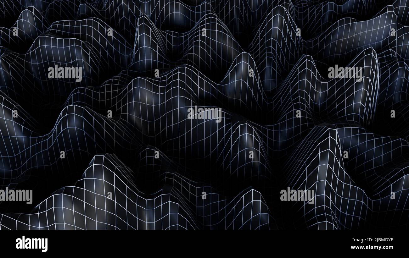 Black low poly. Computer generated 3d render Stock Photo - Alamy
