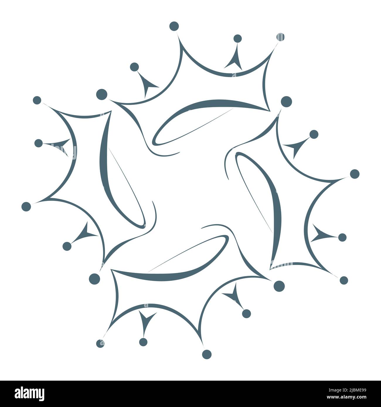 Radial Crown Pattern Vector Illustration Stock Vector Image And Art Alamy