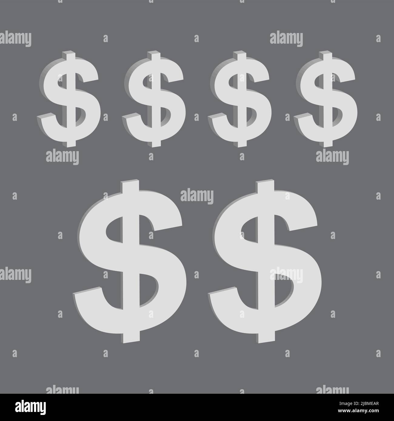 white dollar sign. Vector illustration. on gray background Stock Vector ...