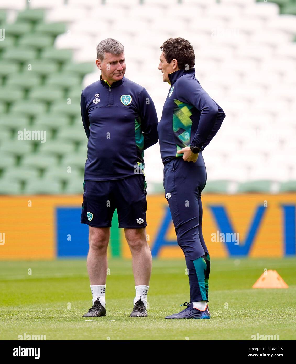 Republic of Ireland manager Stephen Kenny and assistant Keith Andrews ...