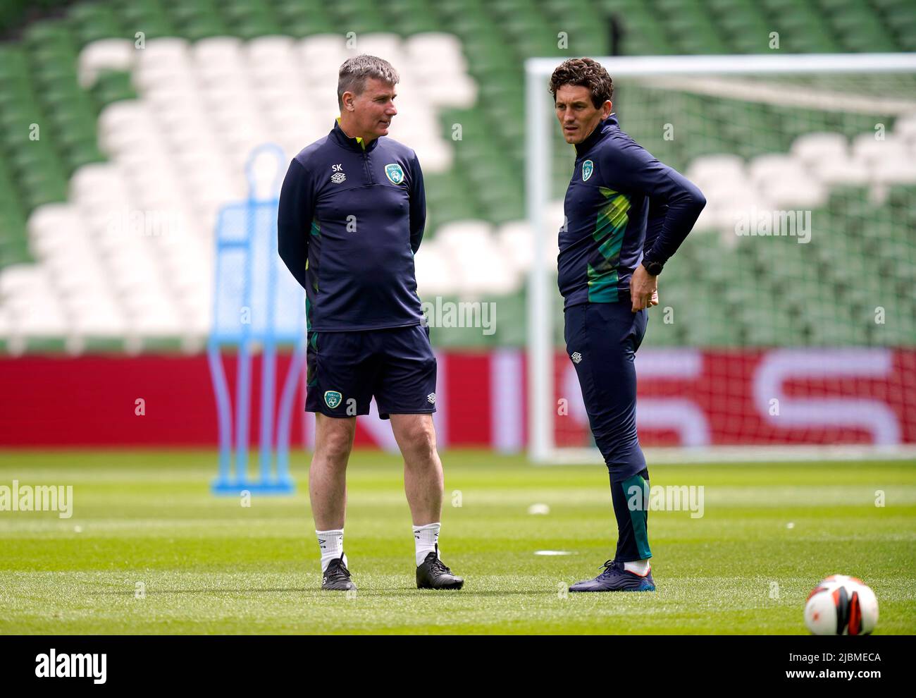 Republic of Ireland manager Stephen Kenny and assistant Keith Andrews ...