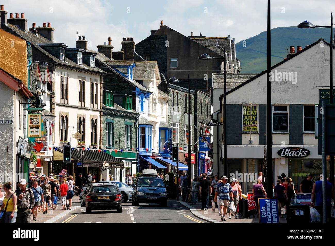 Main Street in Keswick town centre in the lake district Cumbria UK ...