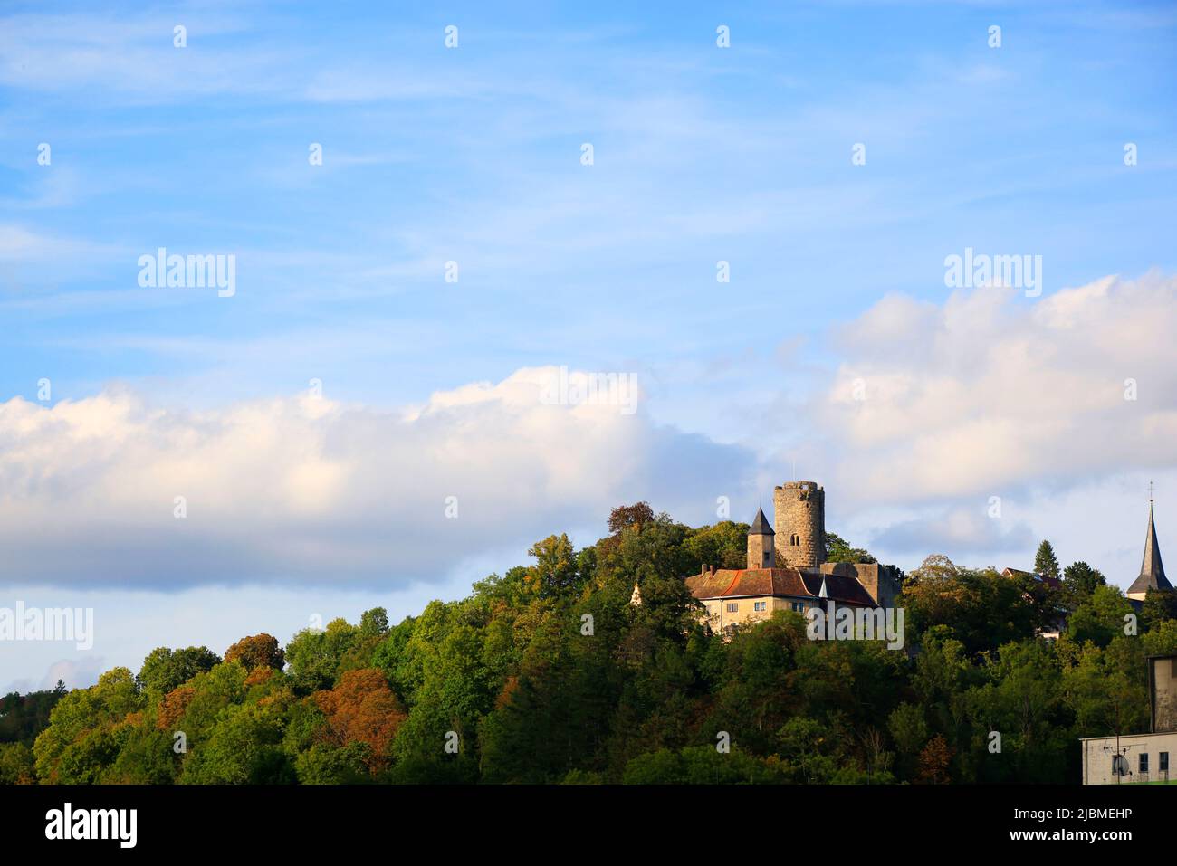 The medieval Castle Krautheim, Hohenlohe, Baden-Württemberg, Germany ...