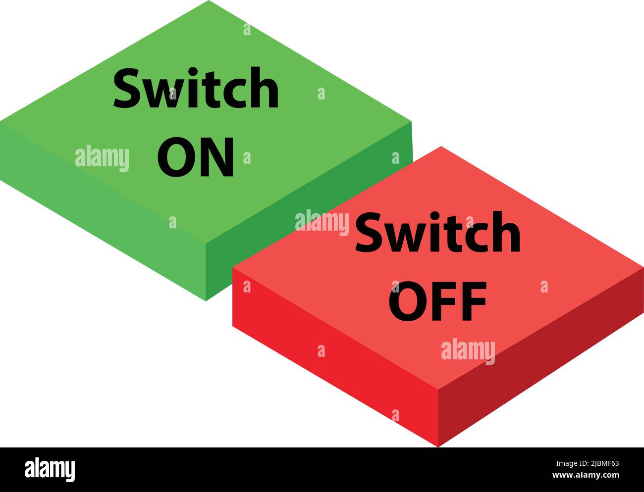 illustration of switch On and switch off buttons. on white background ...