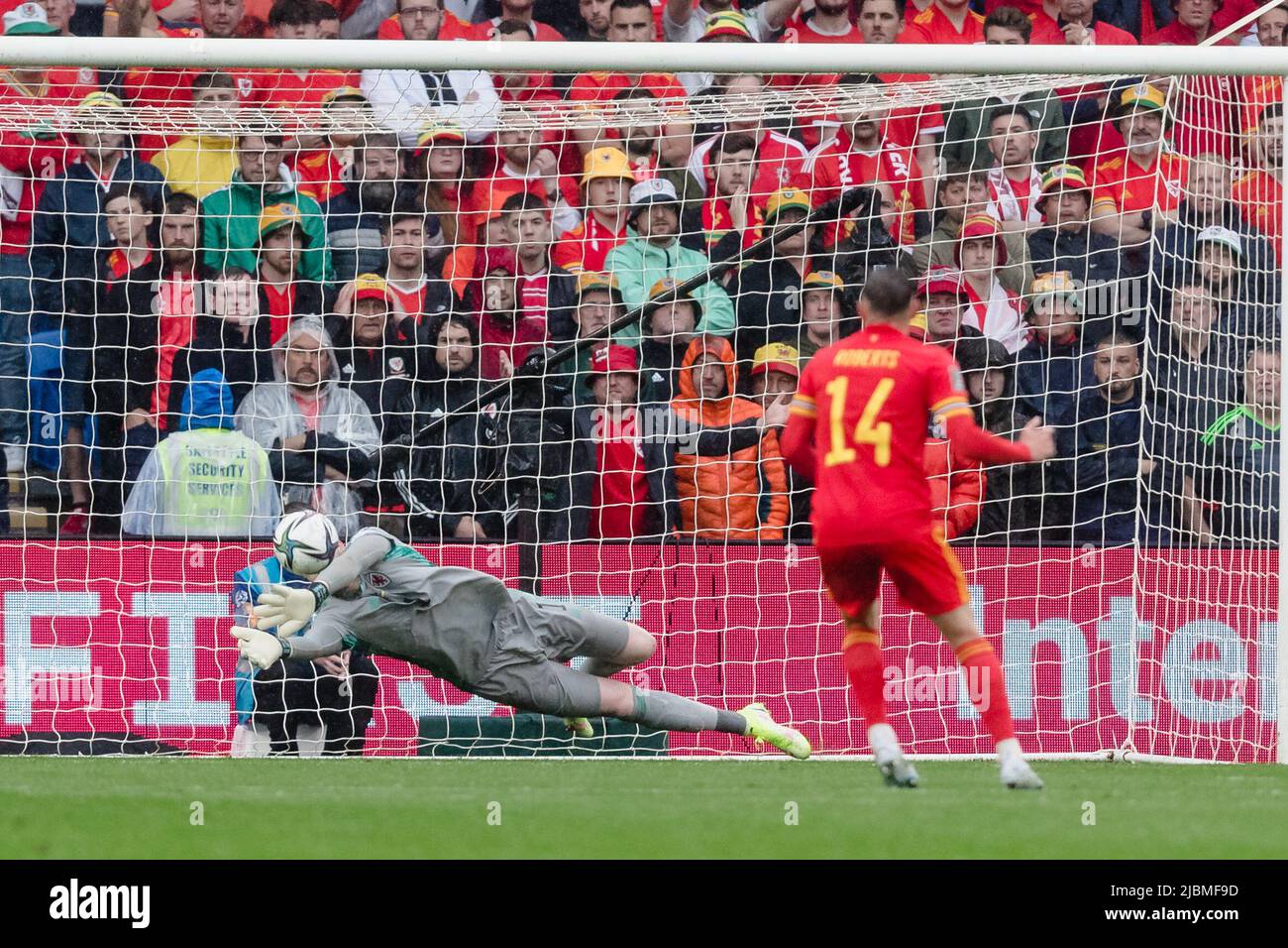 CARDIFF, WALES - 05 JUNE 2022: Wales' goalkeeper Wayne Hennessey during ...