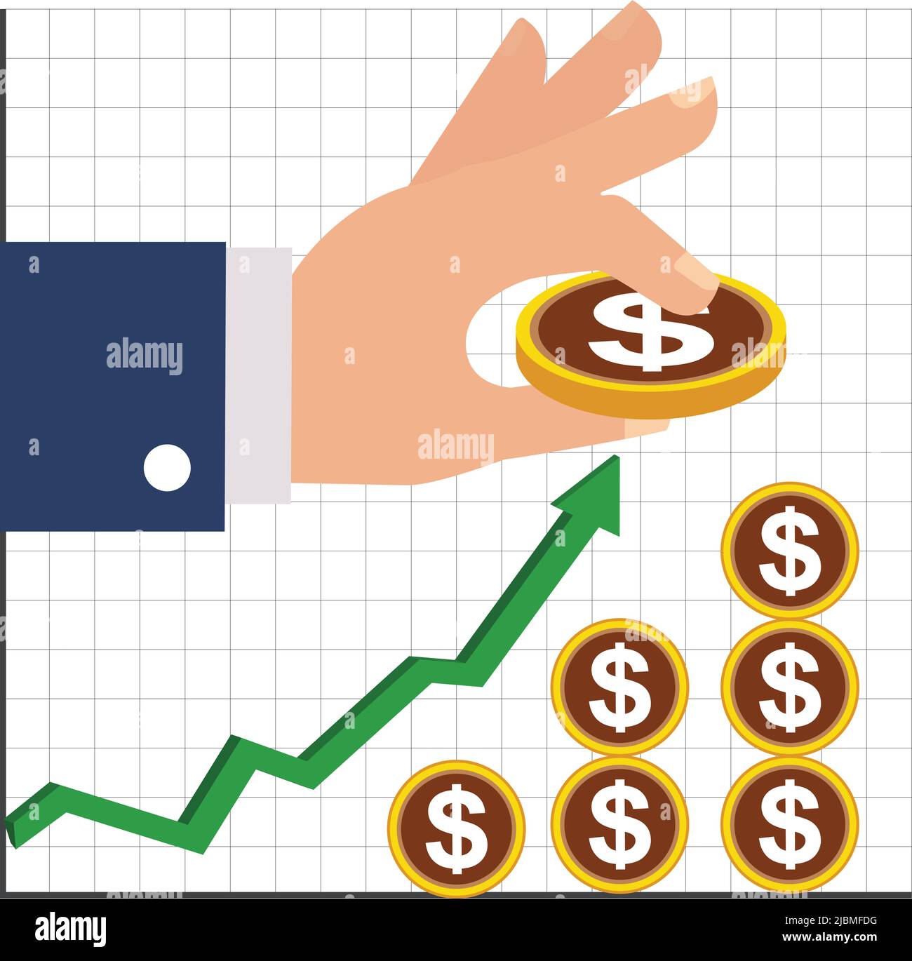 Growing graph analysis information Stock Vector Images - Alamy
