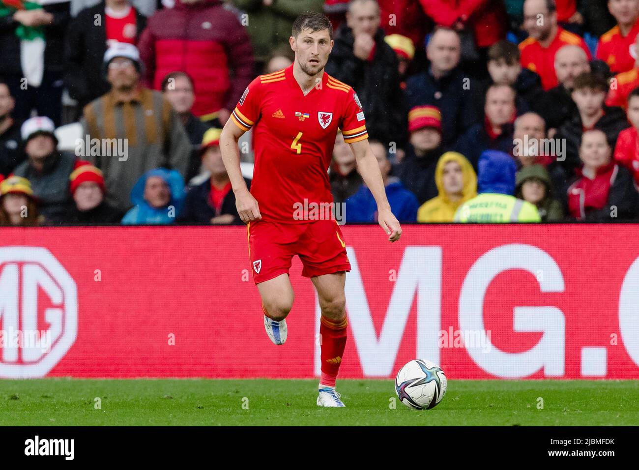 CARDIFF, WALES - 05 JUNE 2022: Wales' Ben Davies during he 2022 FIFA ...