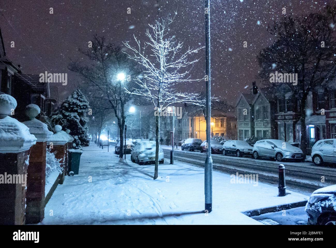 Brighton, January 31st 2019: The first snowfall in Brighton this year ...