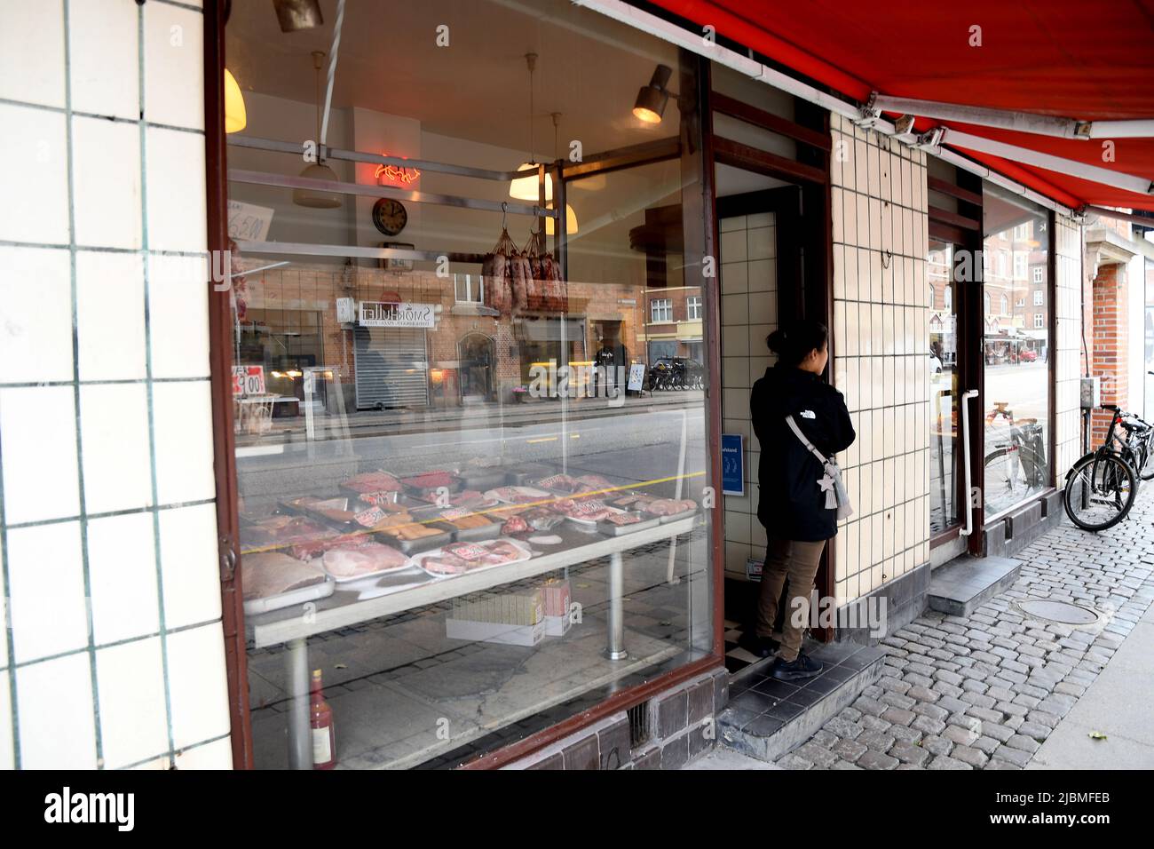 Copenhagen /Denmark/07 June 2022 /Danish butcher P.E.Larsen location on ...