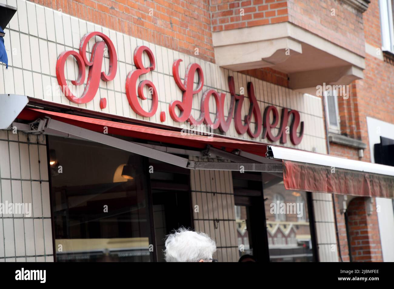 Copenhagen /Denmark/07 June 2022 /Danish butcher P.E.Larsen location on ...
