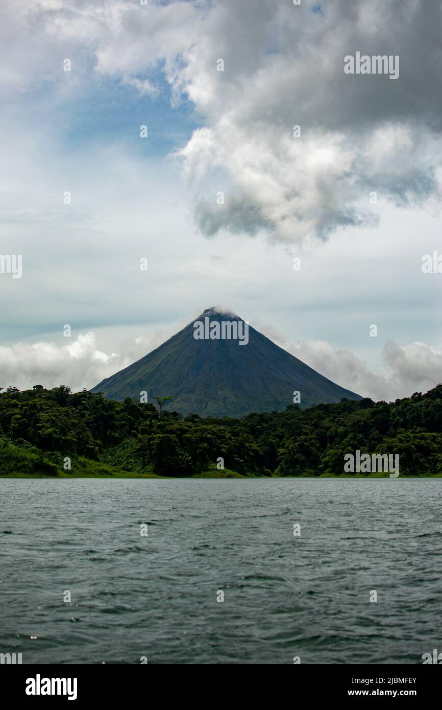Arenal Volcano and Lake in Alajuela Costa Rica Vertical Photo Stock ...