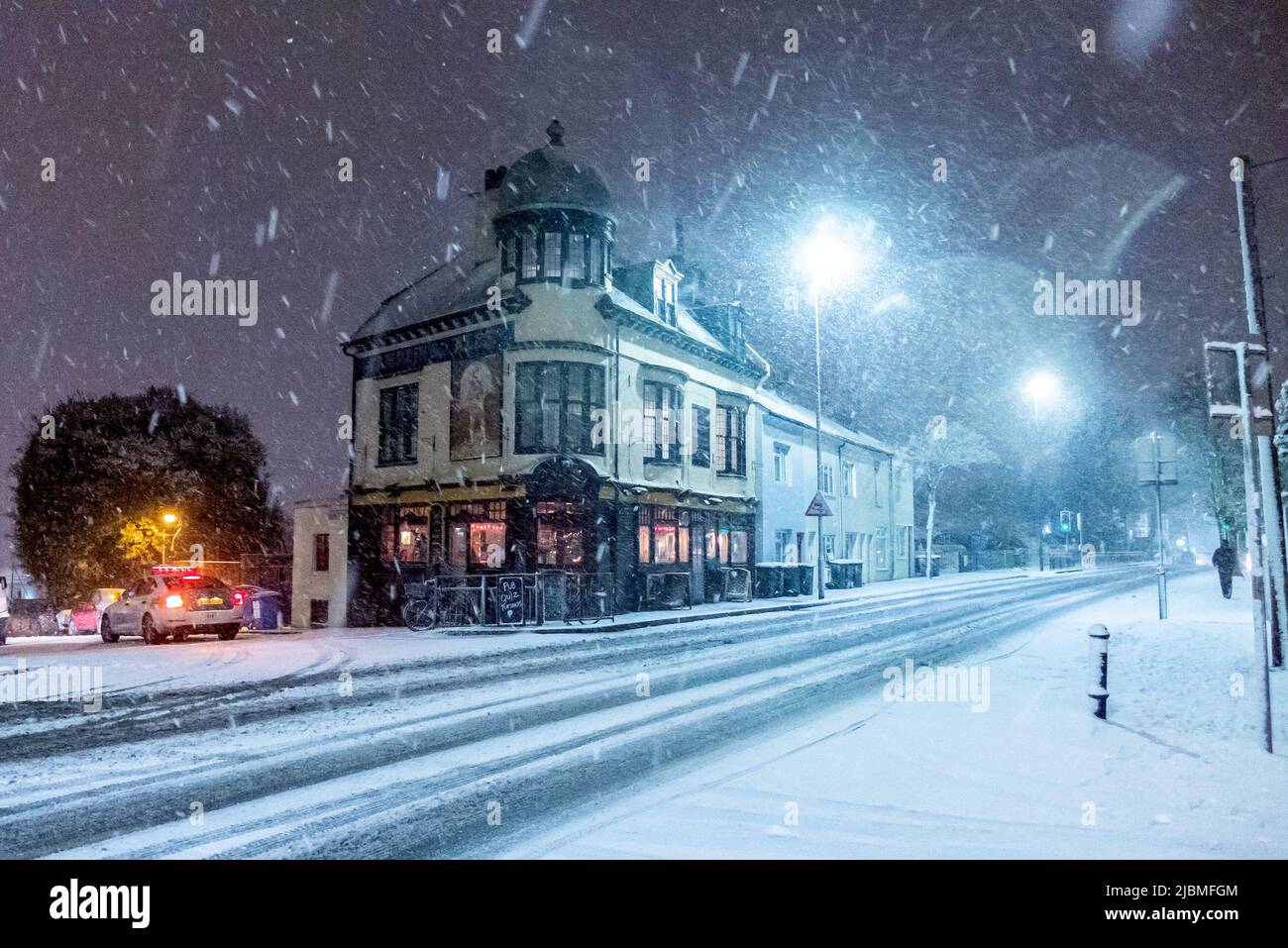 Brighton, January 31st 2019: The first snowfall in Brighton this year ...