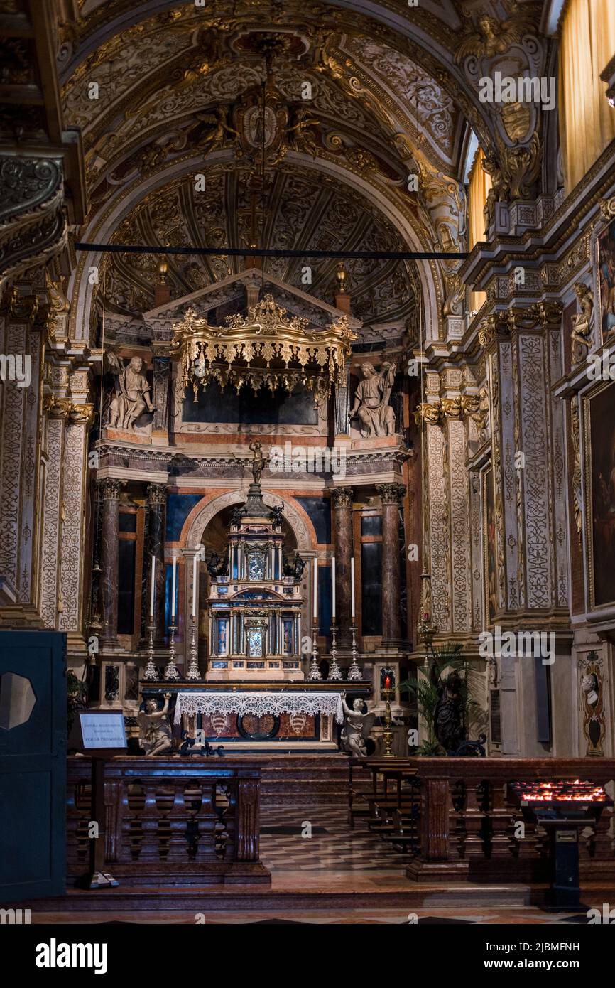 beautiful old interior of a catholic church in italy Stock Photo - Alamy