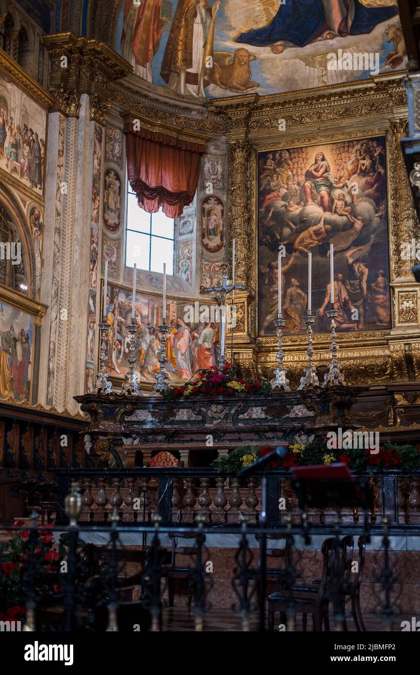 beautiful old interior of a catholic church in italy Stock Photo - Alamy