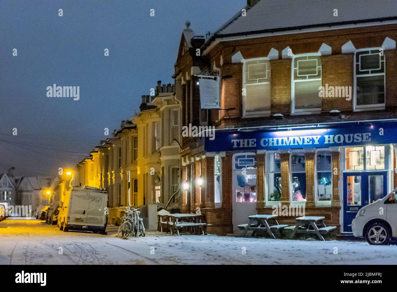 Brighton, January 31st 2019: The first snowfall in Brighton this year ...