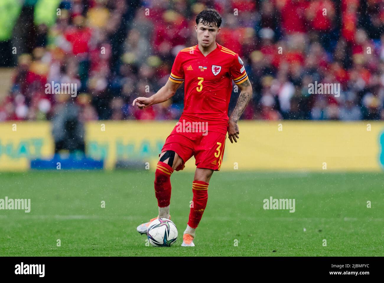CARDIFF, WALES - 05 JUNE 2022: Wales' Neco Williams during he 2022 FIFA ...