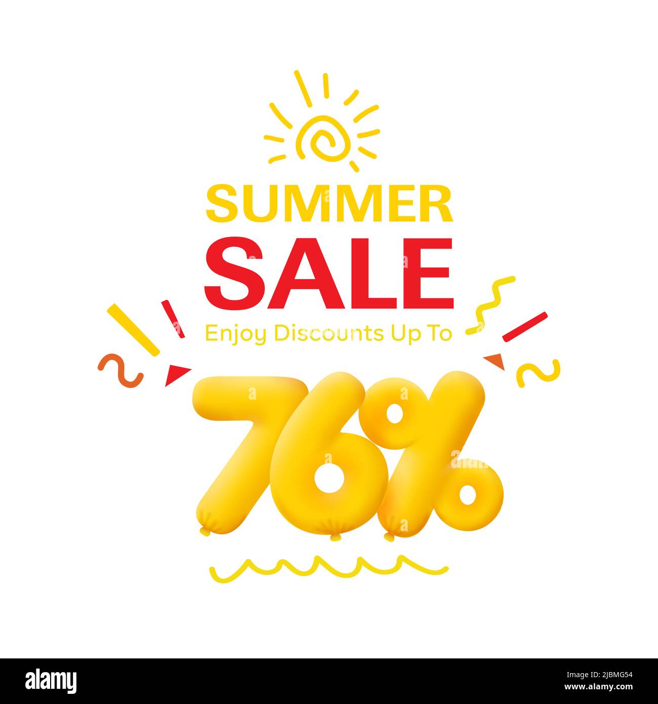 Special offer sale 76% discount 3D number Yellow tag voucher vector ...