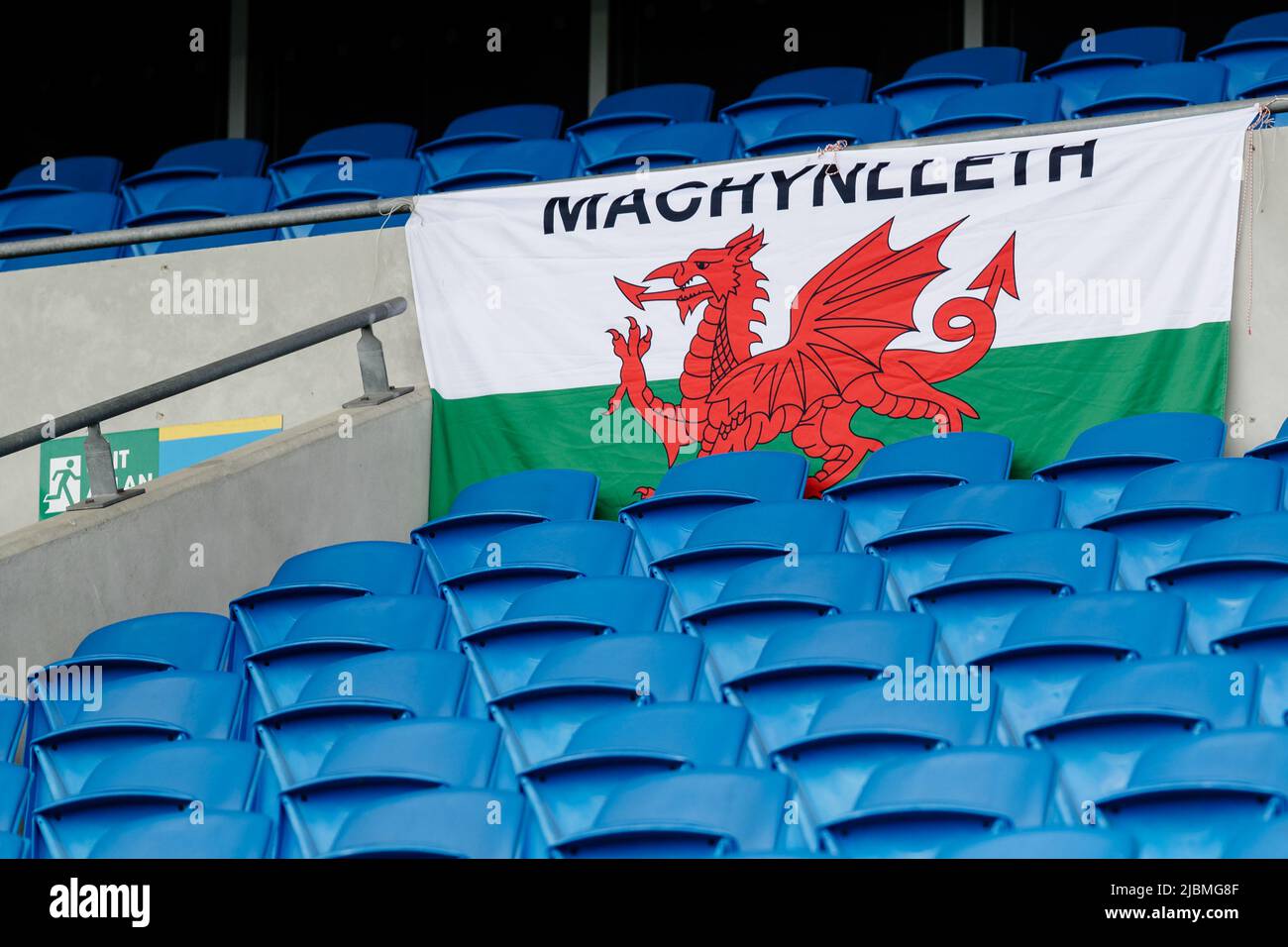 CARDIFF, WALES - 05 JUNE 2022: Flag prior to the 2022 FIFA World Cup ...