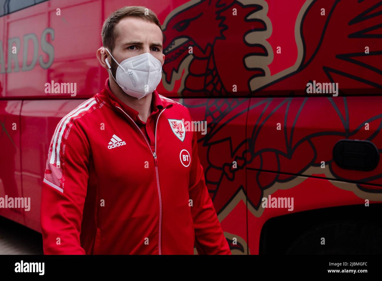 CARDIFF, WALES - 05 JUNE 2022: Wales' Rhys Norrington-Davies prior to ...