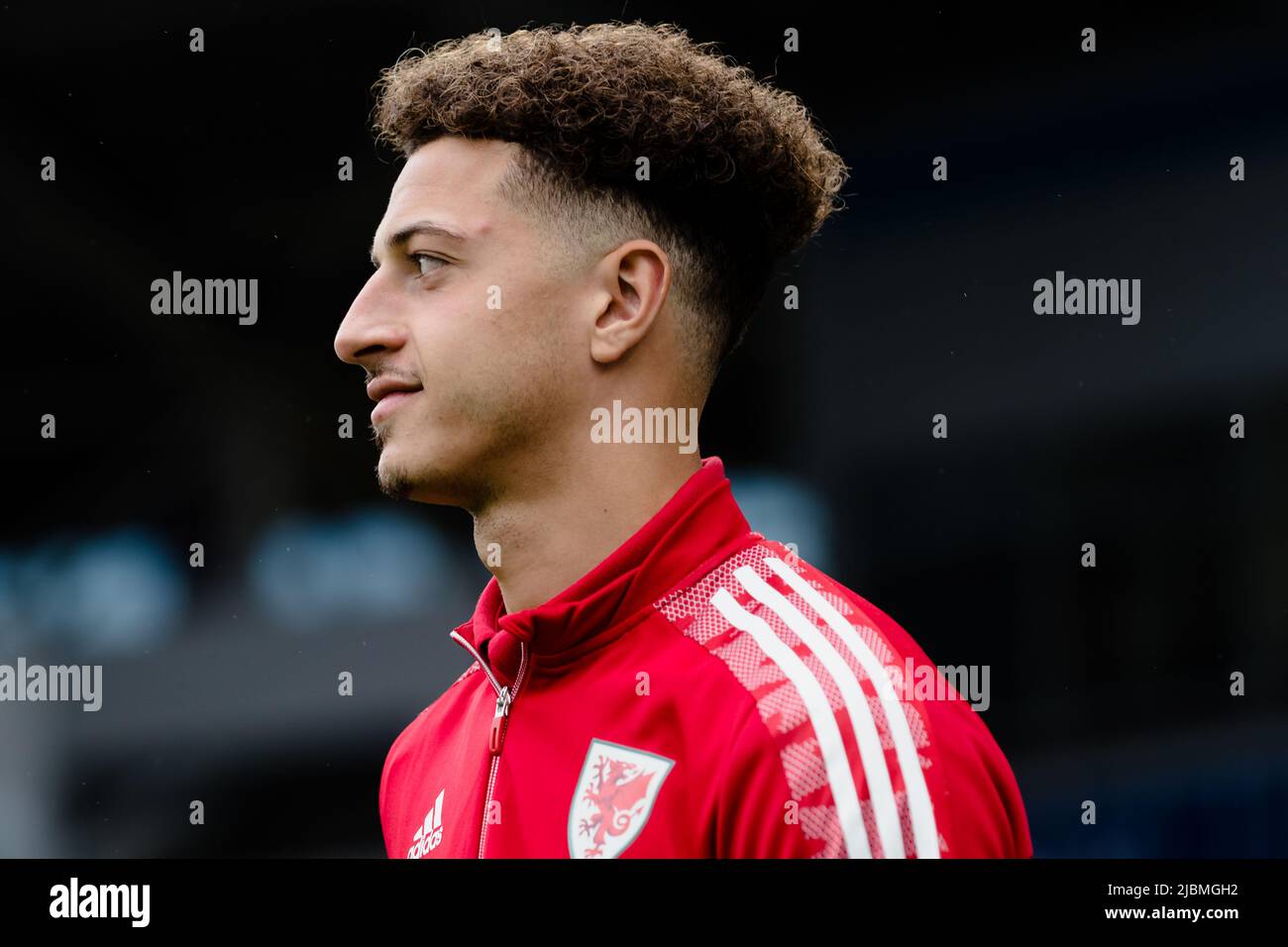 CARDIFF, WALES - 05 JUNE 2022: Wales' Ethan Ampadu prior to the 2022 ...