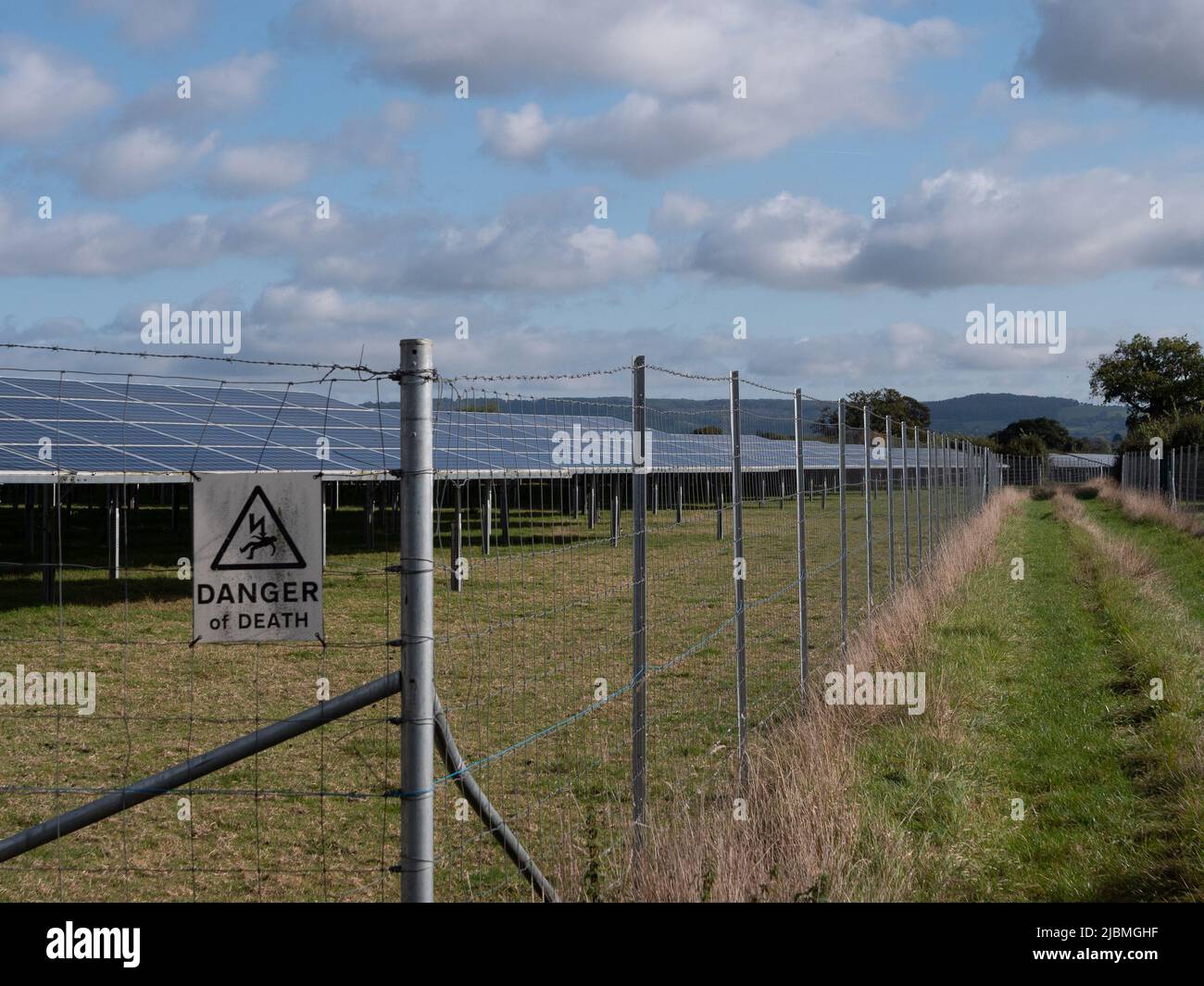 Solar farm danger warning sign hi-res stock photography and images - Alamy